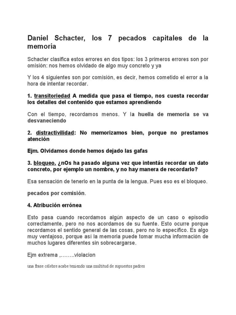 Daniel Schacter | PDF | Memoria | Epistemología