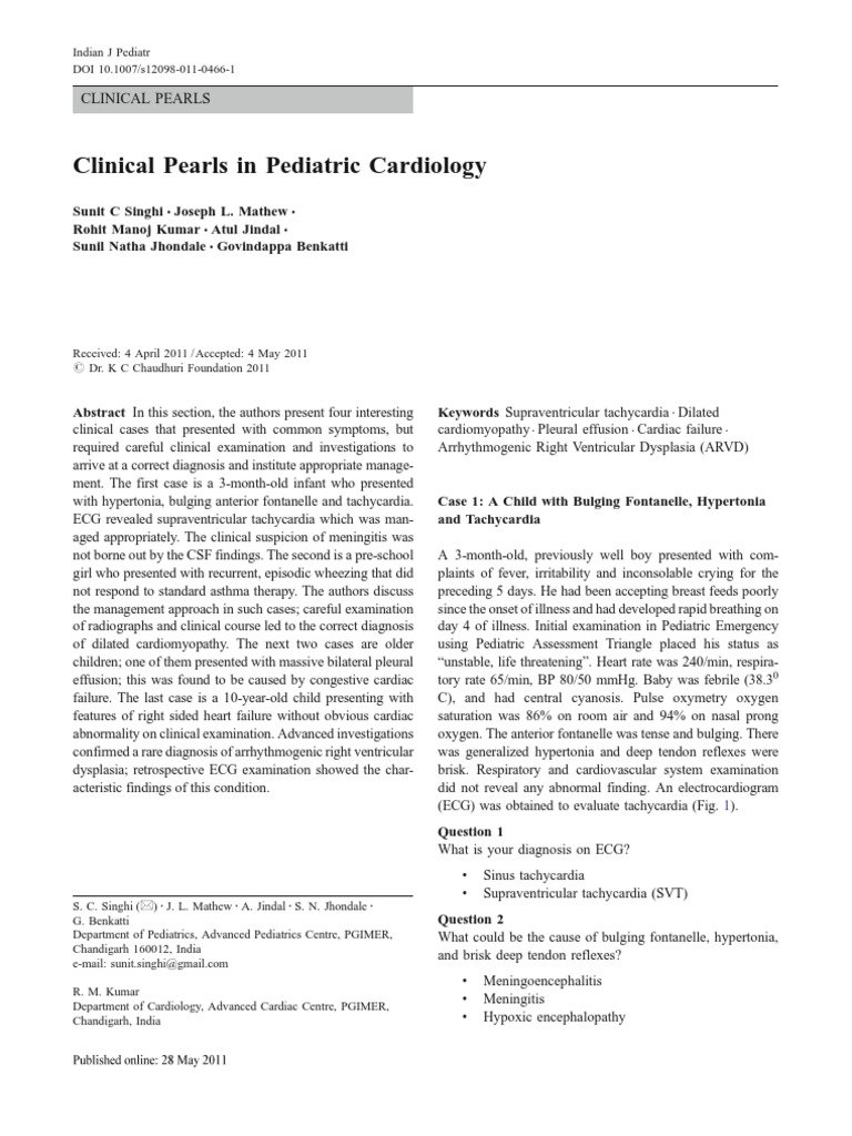 Clinical Pearls in Pediatric Cardiology | PDF | Heart Failure ...