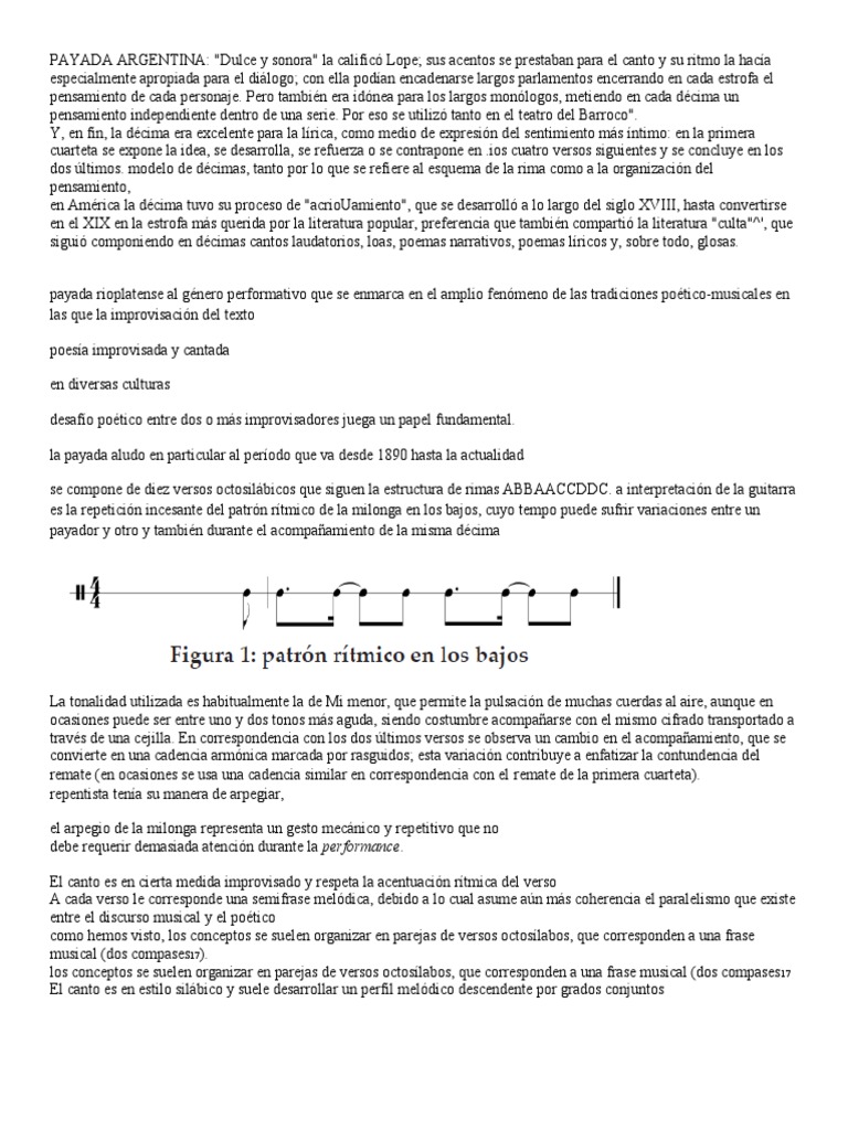 PAYADA ARGENTINA Musical | PDF | Poesía | Ritmo