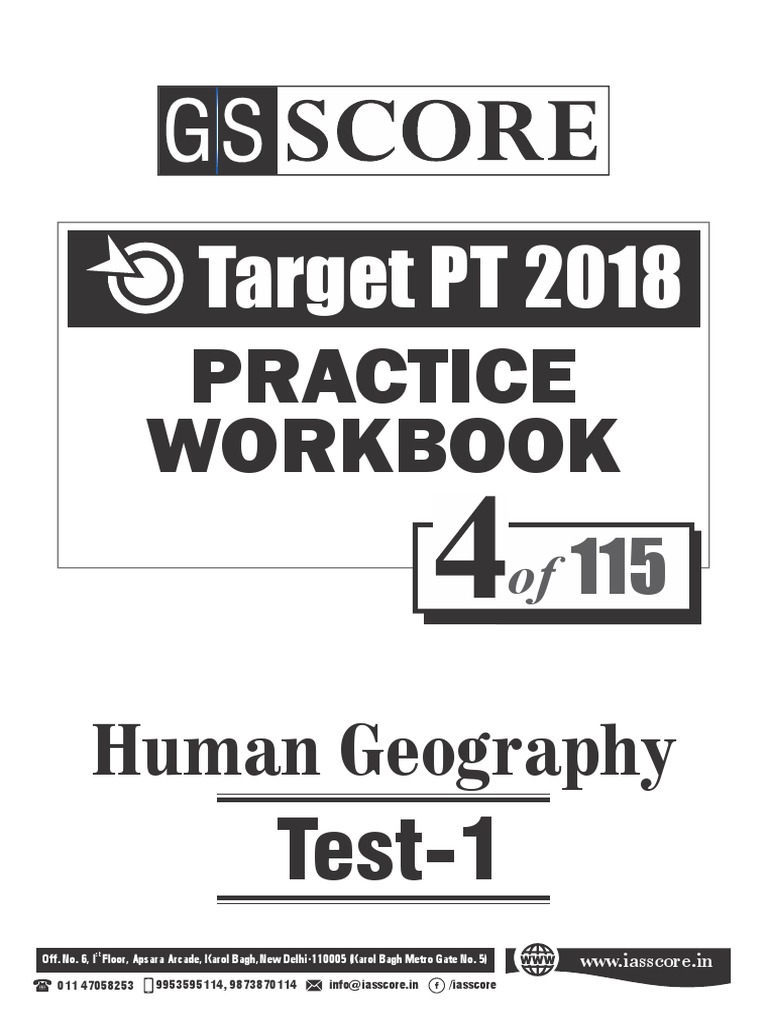 Test - 4 - Human Geography - Test-1 | PDF | Urbanization | Nature