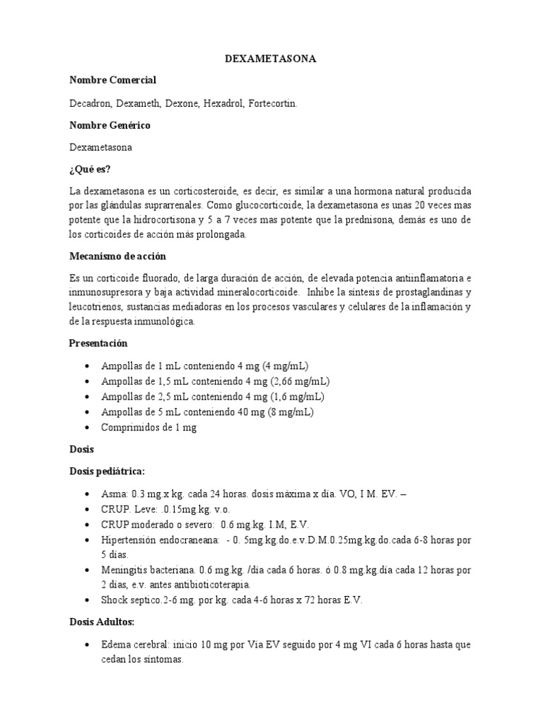 Dexametasona: propiedades, usos, dosis y cuidados de un potente ...