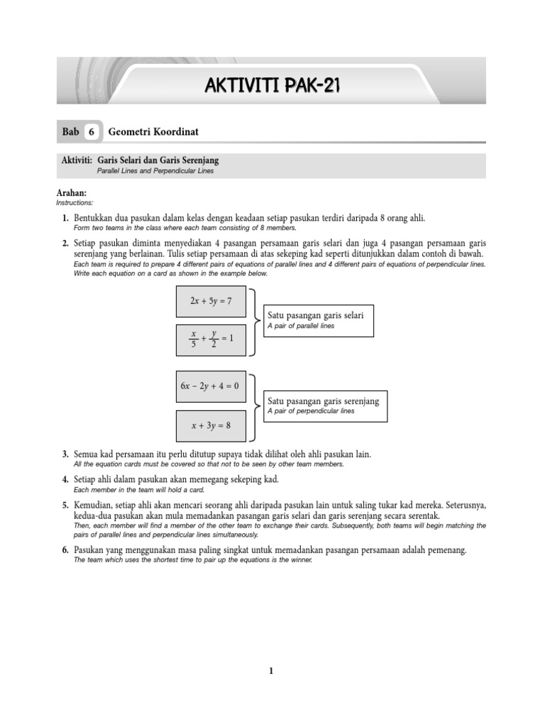 Aktiviti Pak 21 Matematik Tambahan Tingkatan 4 | PDF