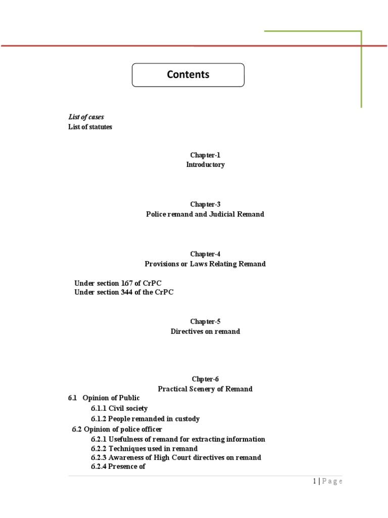 An Analysis of Police Remand Procedures and Public Perceptions in ...