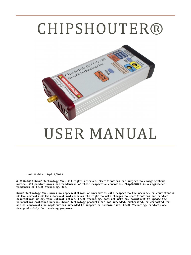 ChipSHOUTER User Manual PDF | PDF | Power Supply | Electromagnetic ...