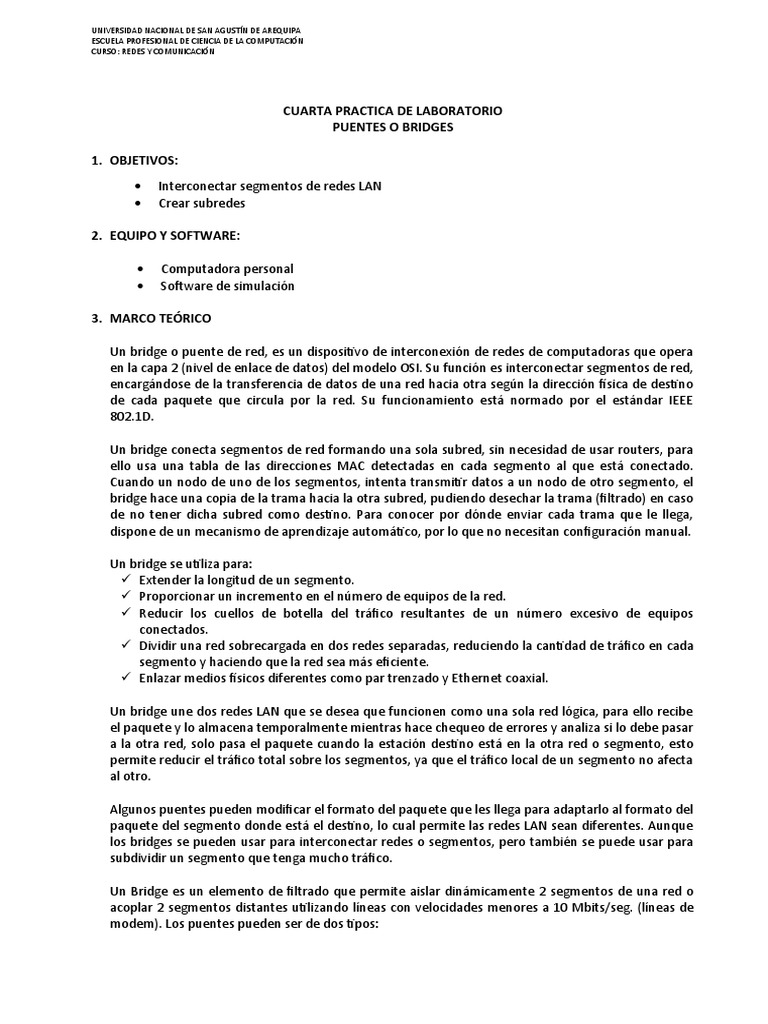 Cuarta Práctica RC 2020 | PDF | Red de computadoras | Arquitectura de internet