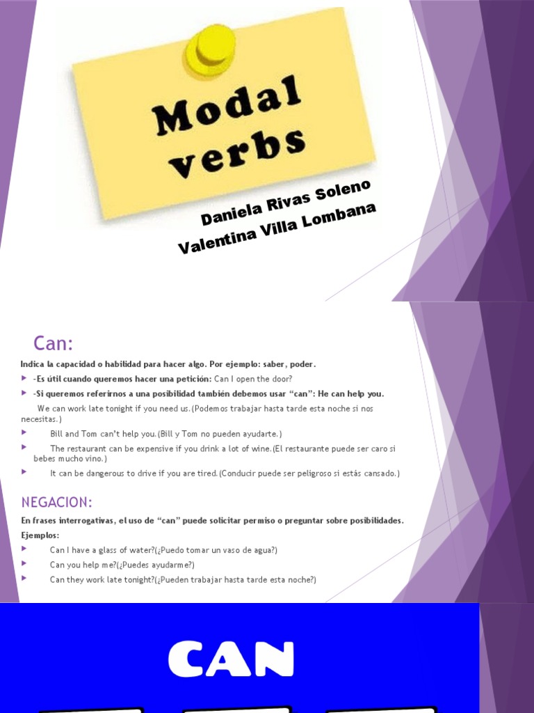 Modals | PDF | Verbo | Sintaxis