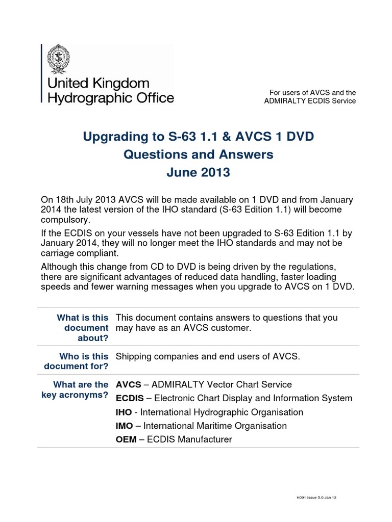 Upgrading To S 63 1 1 Avcs 1 Dvd Questions And Answers June 2013