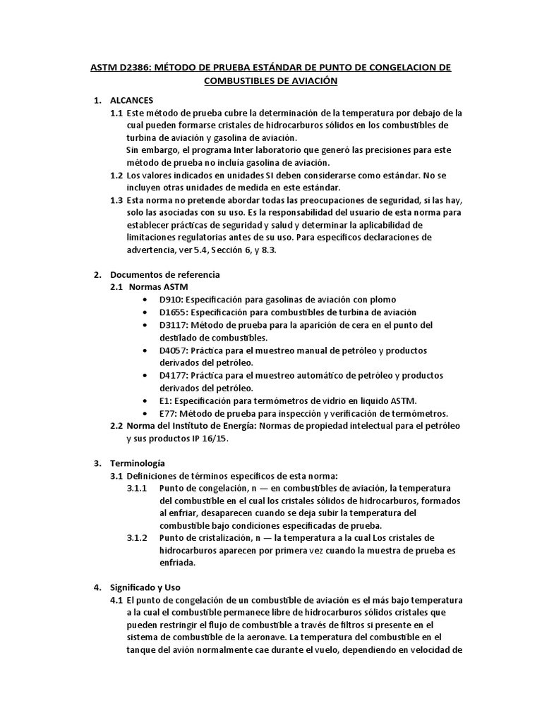 ASTM D2386 Traducido | PDF | Etanol | Combustible para aviones
