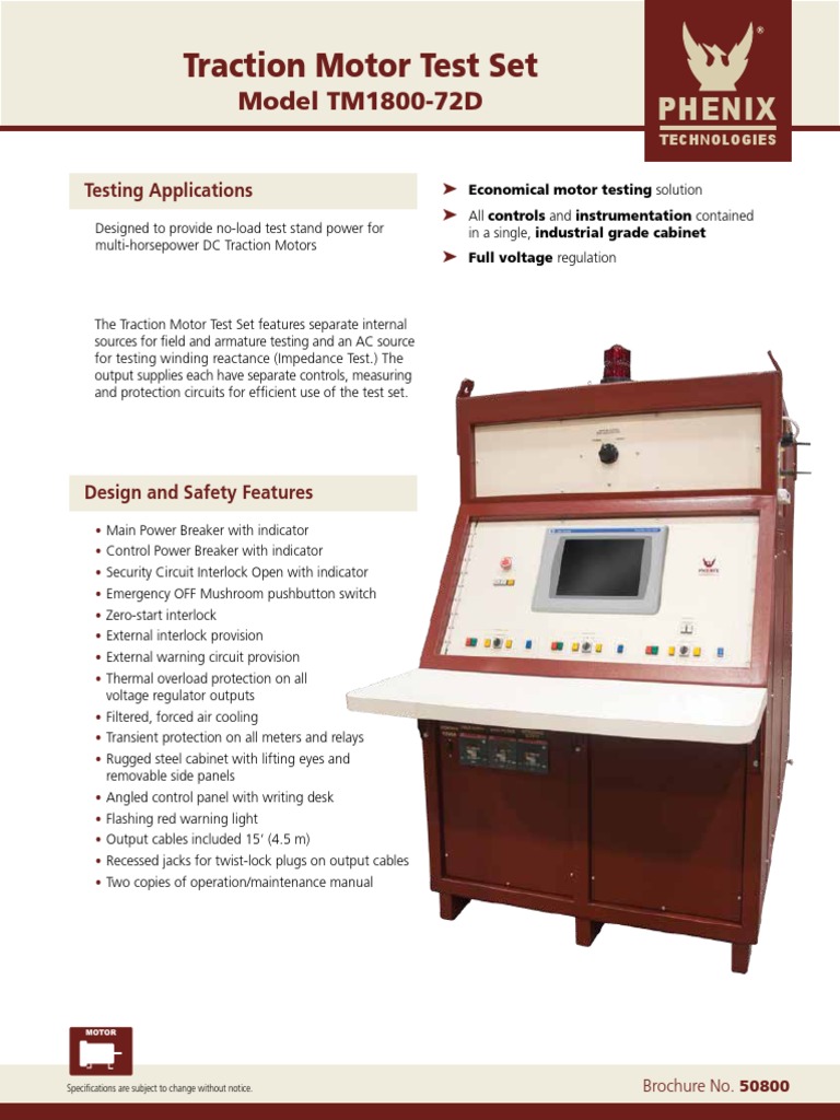 Traction Motor Test Set: Phenix | PDF | Electric Motor | Electronics