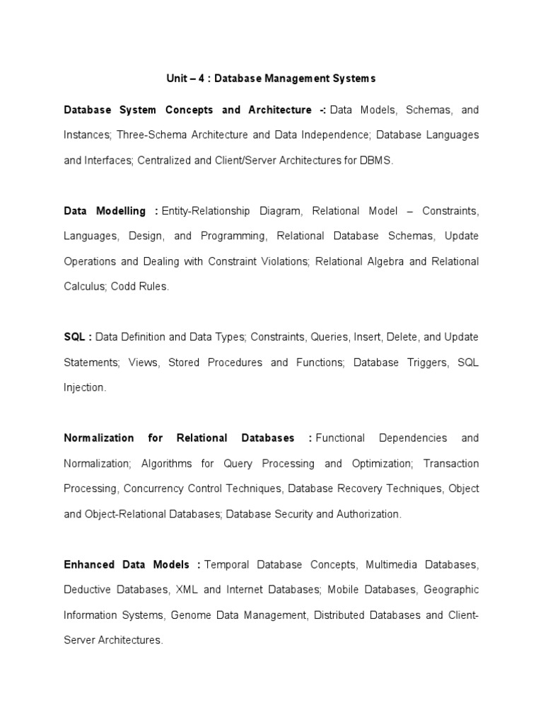 Unit 4 DBMS | PDF