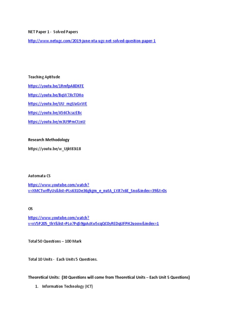 NET Paper 1 - Solved Papers: Research Methodology | PDF