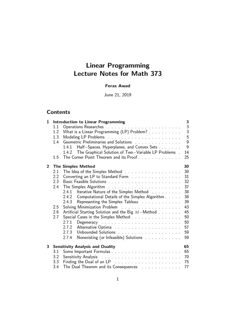 Fawad Linear Prog | PDF | Mathematical Optimization | Linear Programming