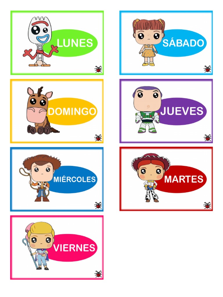 Dias de La Semana para Imprimir | PDF