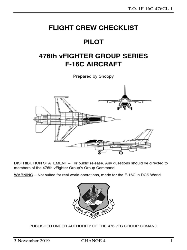F-16C Flight Crew Checklist | PDF | Brake | Aerial Refueling