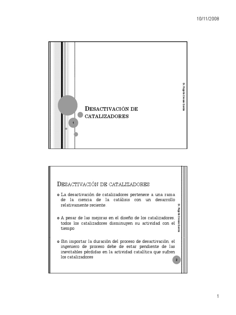 Desactivacion 5726 PDF | PDF | Catálisis | Reactor Quimico