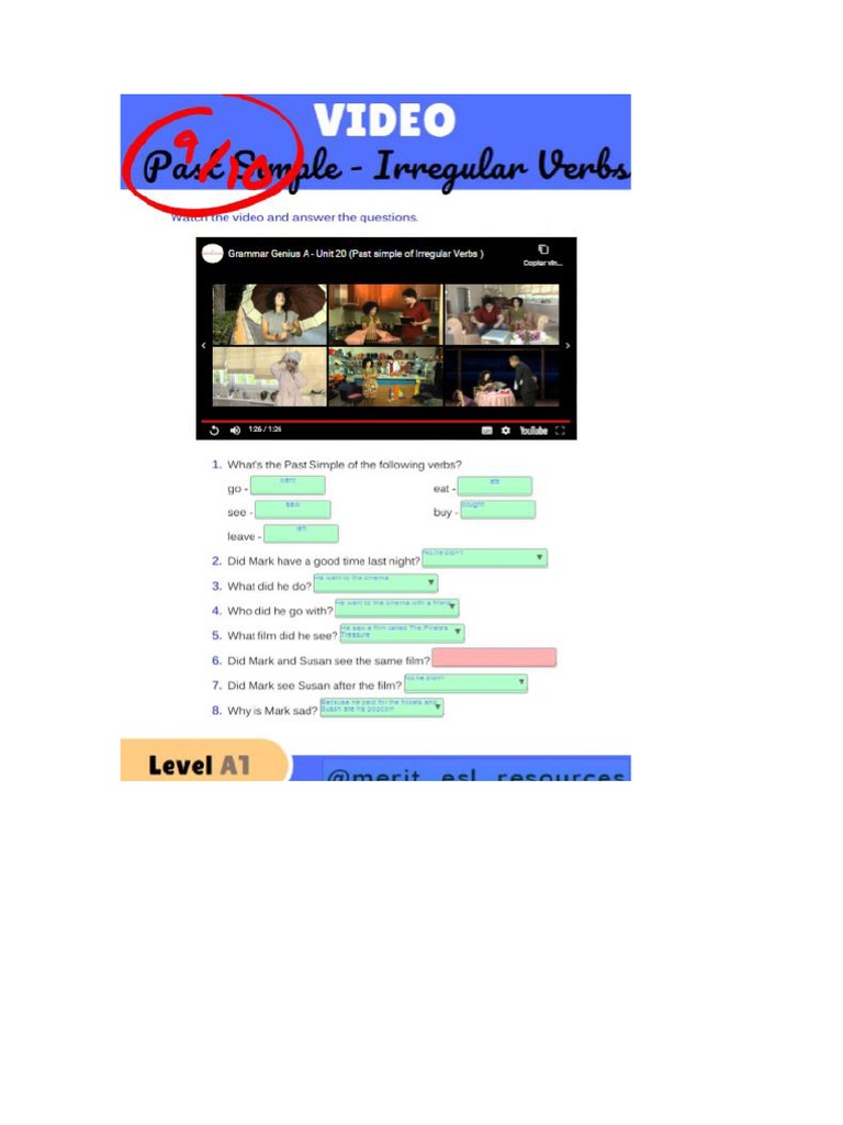 UNIT 2 GRAMMAR Irregular Verbs | PDF