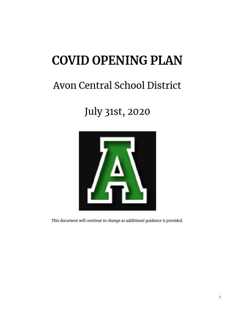 Avon CSD Covid Opening | PDF | Educational Technology | Special Education