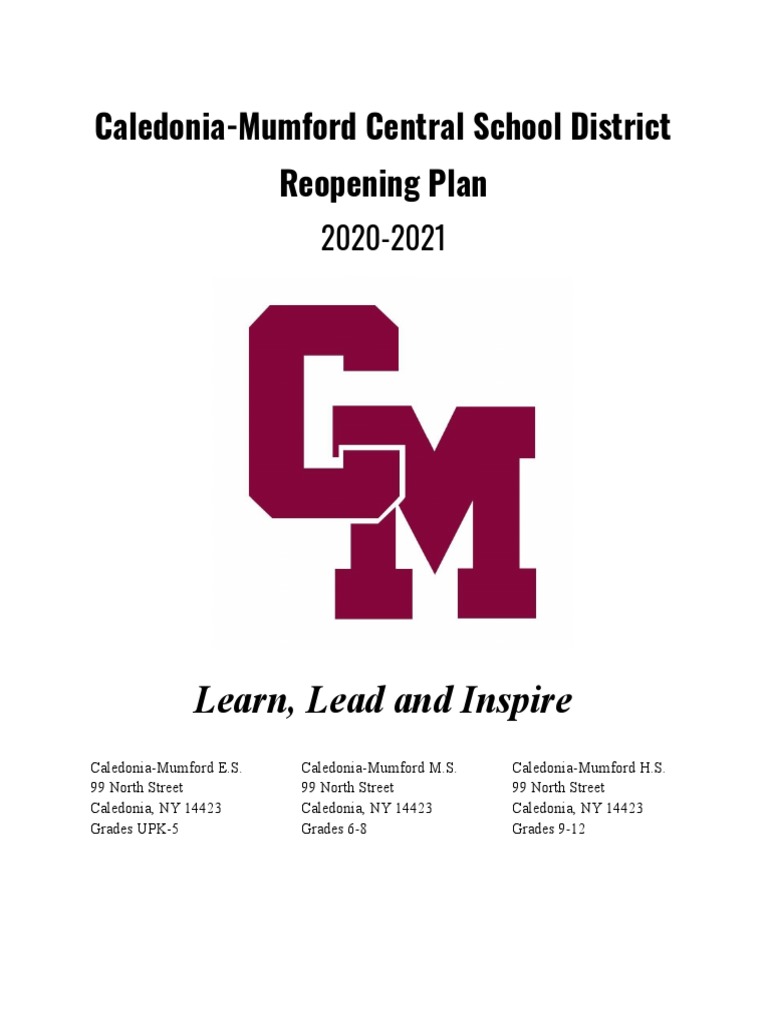 Cal-Mum Reopening Plan - DRAFT | PDF | Hand Washing | School Bus