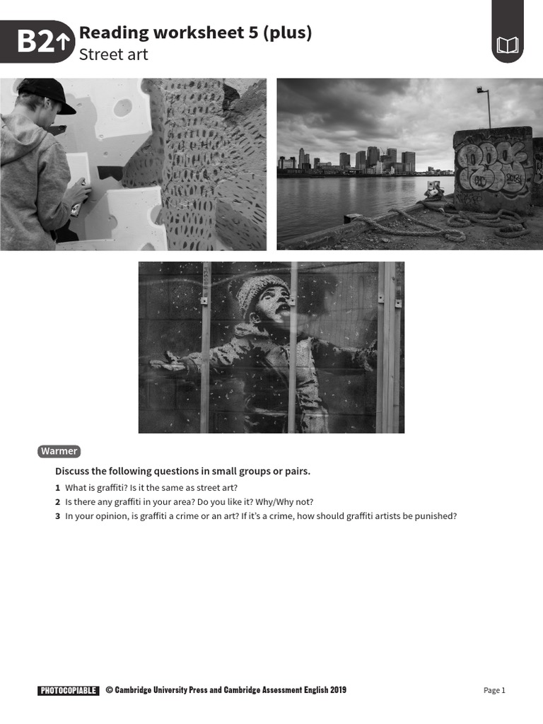 B2 Reading Worksheet 5 (Plus) | PDF | Graffiti | Street Art