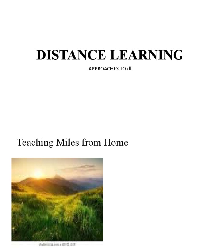 Distance Learning: Approaches To DL | PDF