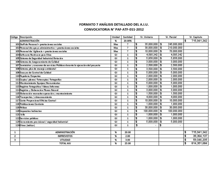 Formato 7. Analisis Detallado Del Aiu | PDF | Informática | Informática y tecnología de la ...