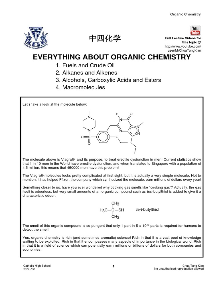 (19th of 19 Chapters) Organic Chemistry Part 1 of 3 - GCE O Level ...