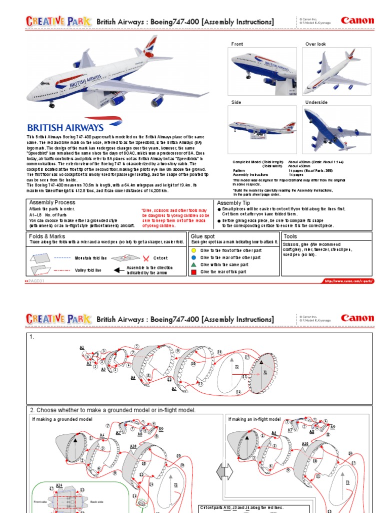 British Airways: Boeing747-400 (Assembly Instructions) : Front Over ...