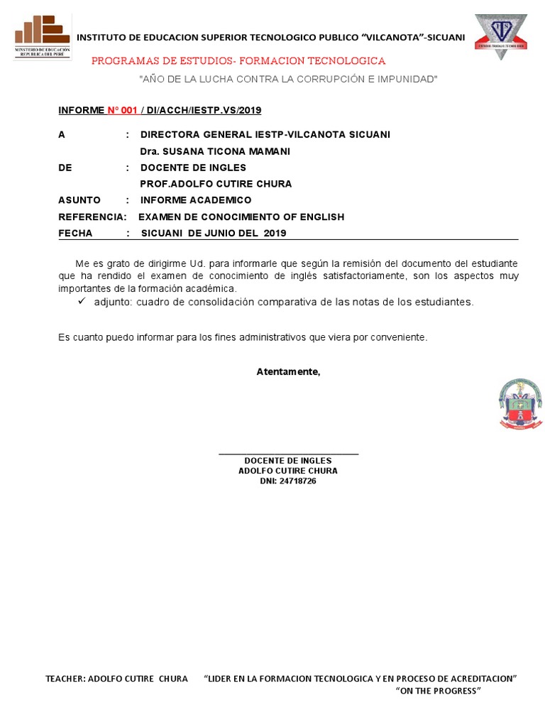 Formato de Un Informe | PDF