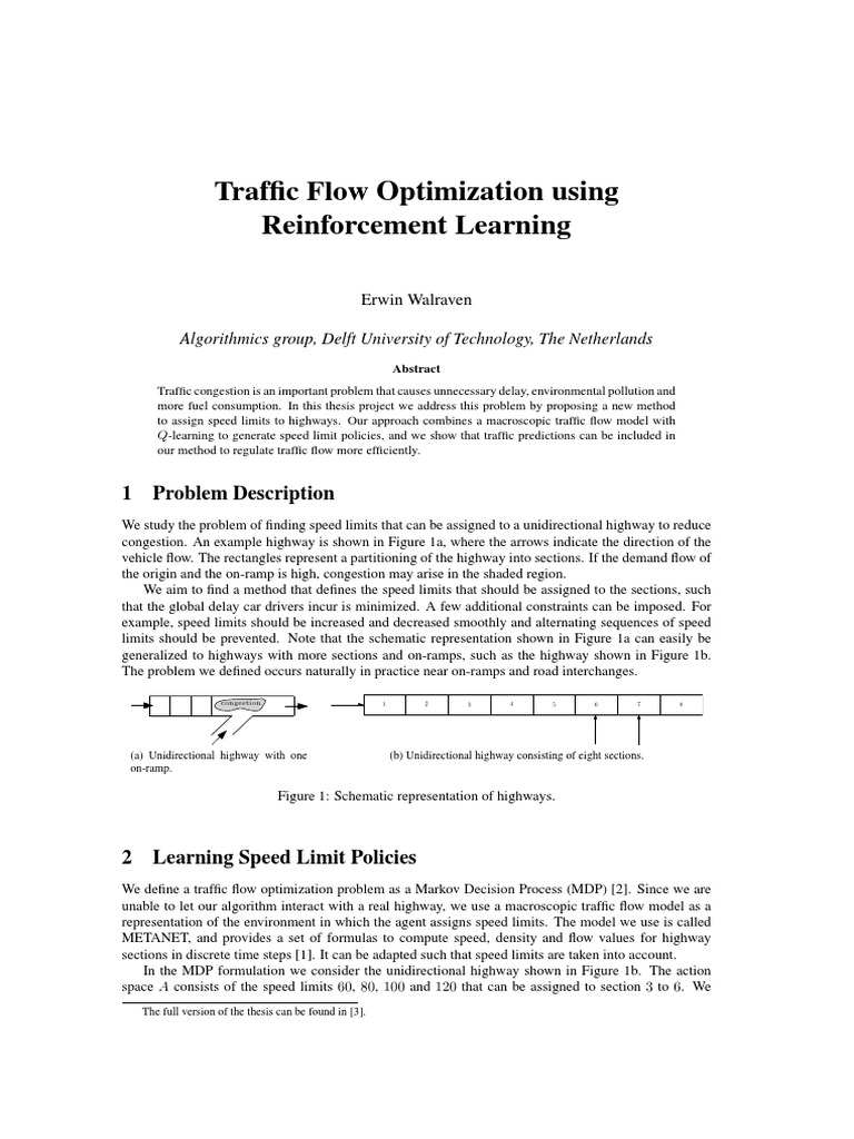 Traffic Flow Optimization Using Reinforcement Learning Bnaic PDF | PDF ...