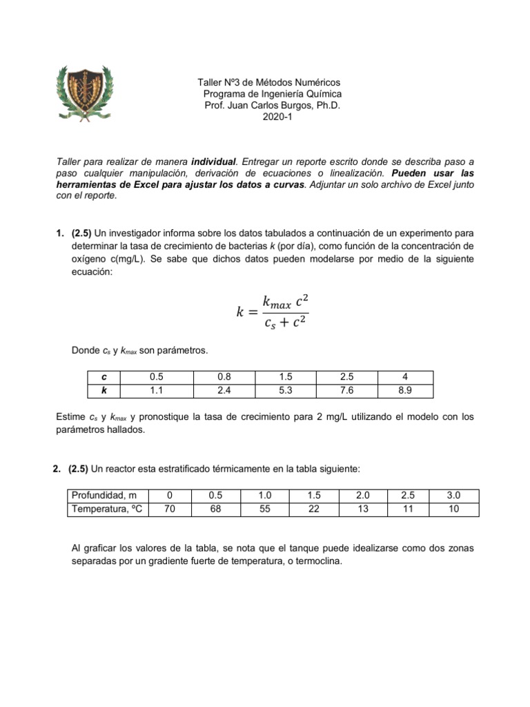 Taller03 Ajuste de Curvas | PDF