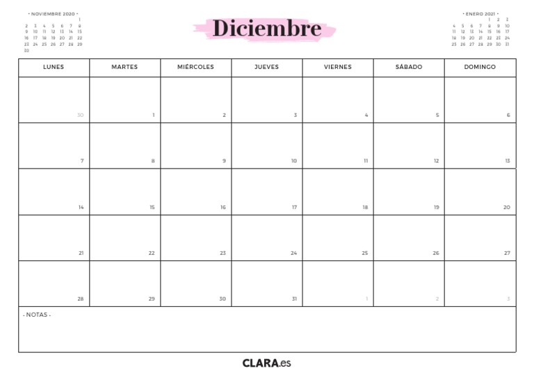 Calendario Diciembre 2020 para Imprimir en PDF - 37b07517 | PDF