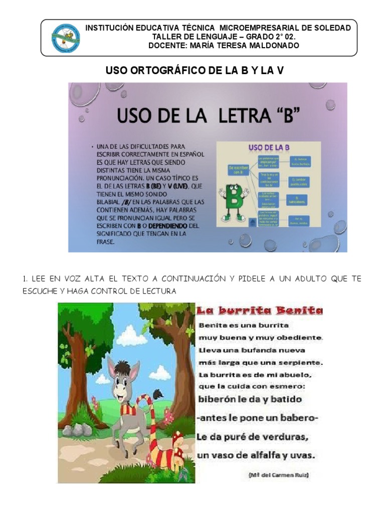 Uso Ortográfico de La B Y La V | PDF