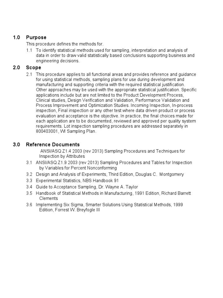 Statistical Methods Procedure | PDF | Reliability Engineering ...