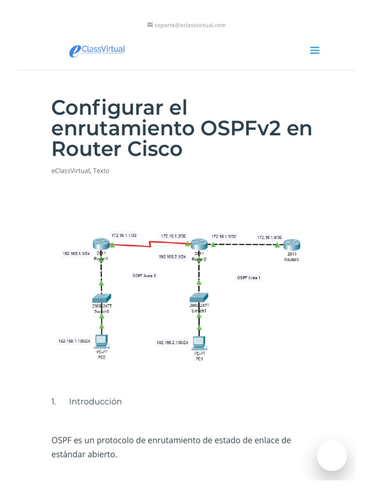 Configurar El Enrutamiento OSPFv2 en Router Cisco - eClassVirtual ...