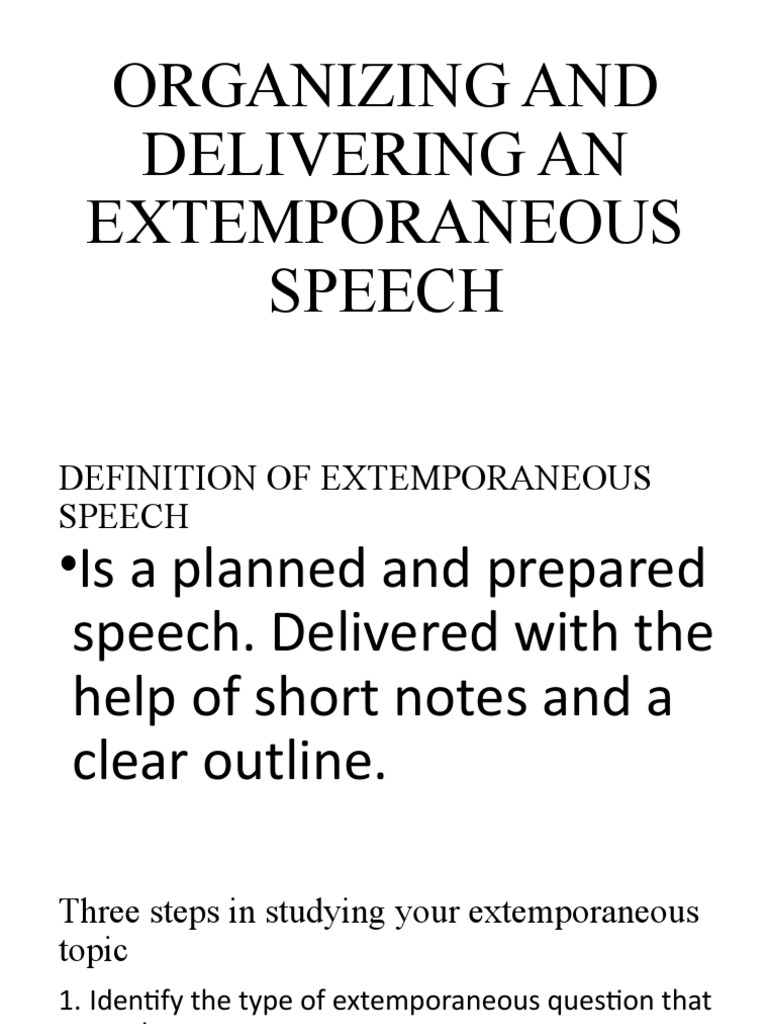 Effective Extemporaneous Speech Guide | PDF