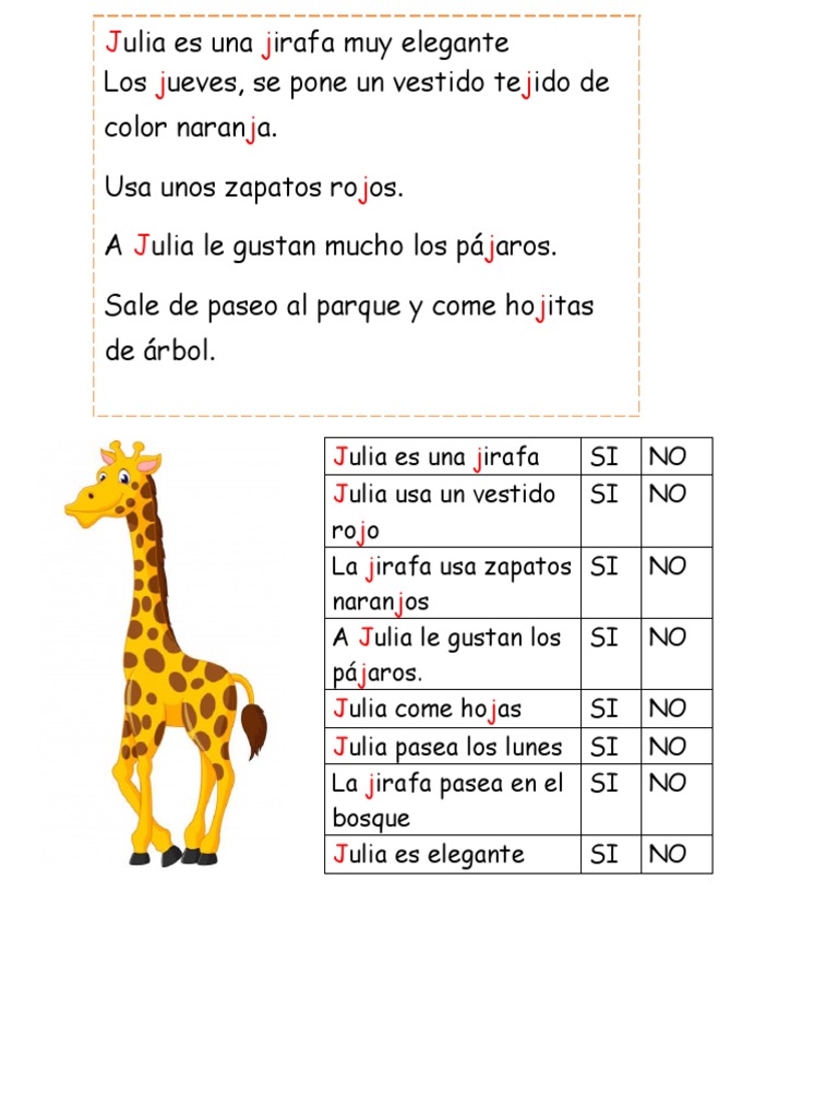 Julia Es Una Jirafa | PDF