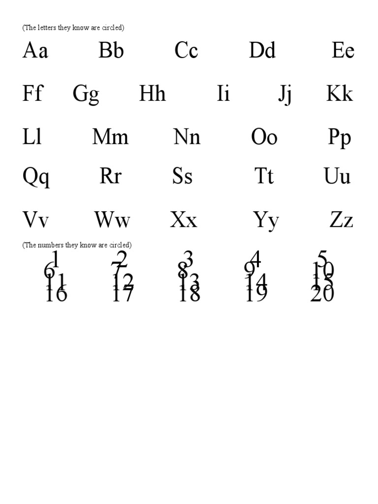 Early Learners' Alphabet & Numbers | PDF