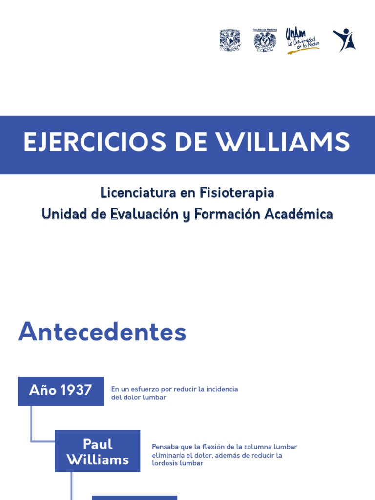 Ejercicios de Williams | PDF | Términos anatómicos de ubicación | Rodilla