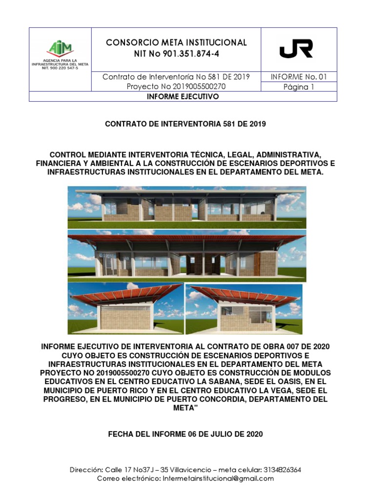 Informe Interventoria Previo Al Inicio | PDF | Materiales de ...