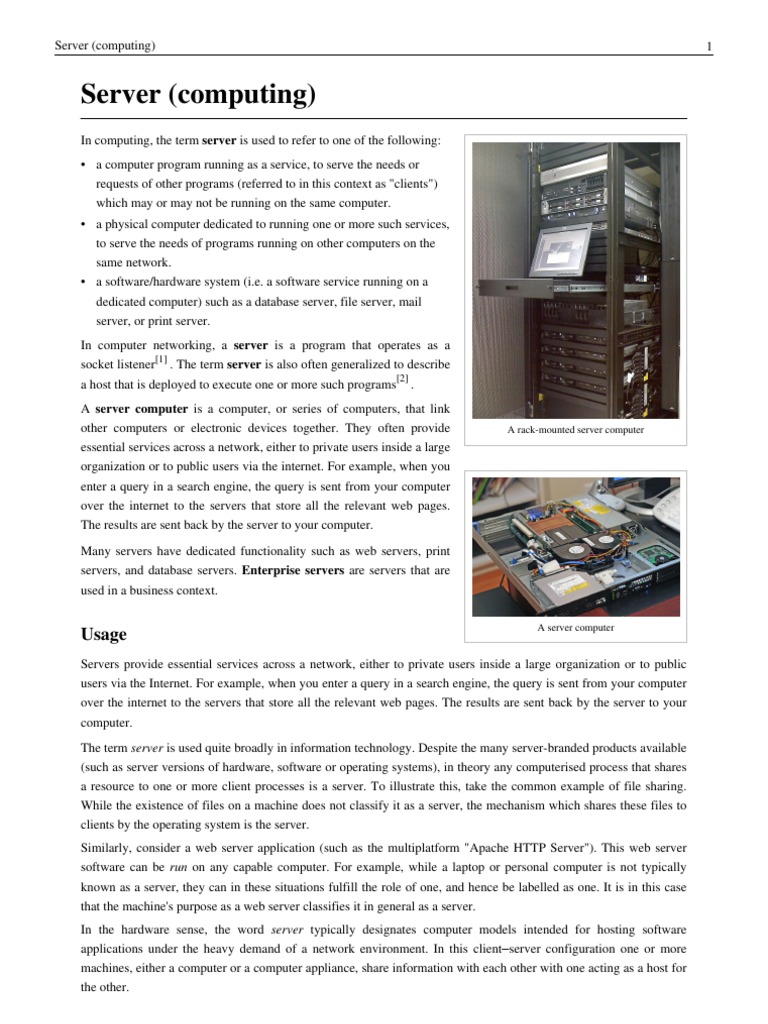 Servers | PDF | Server (Computing) | Operating System