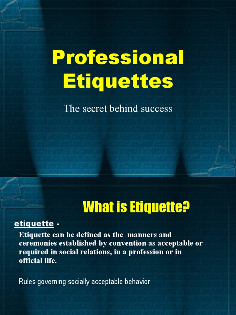 Professional Etiquette Essentials | PDF | Etiquette | Fashion
