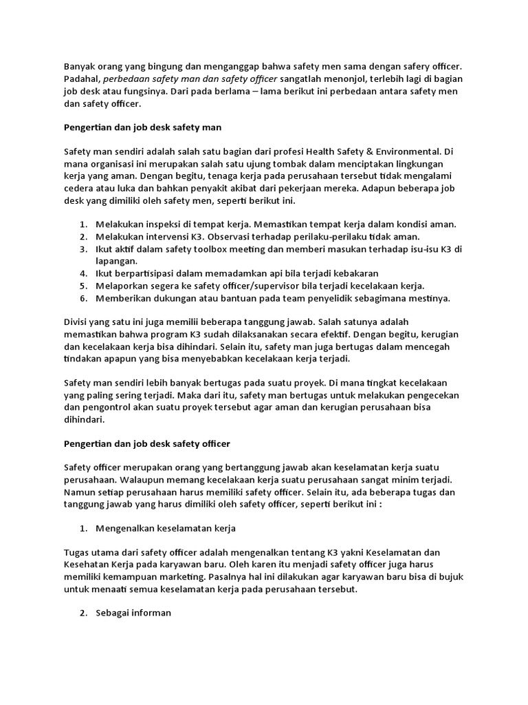 Safety Man | PDF