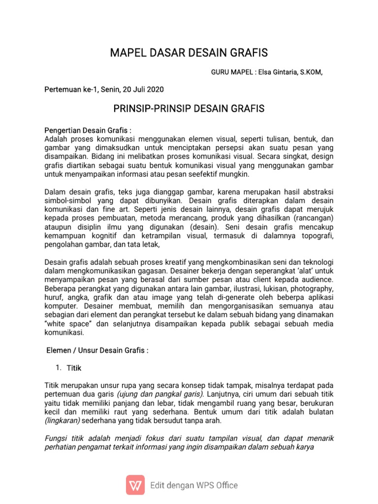 Mapel Dasar Desain Grafis KLS X Multi Media | PDF