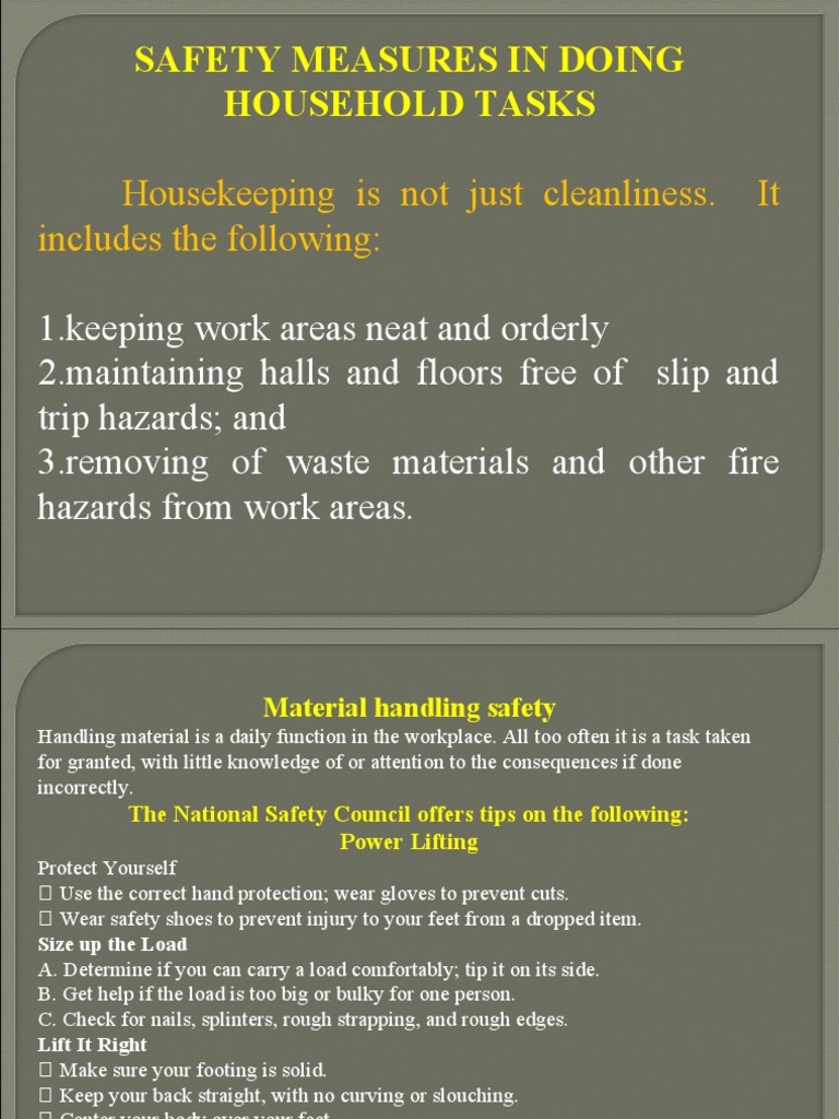 Household Safety Measures Guide | PDF | Personal Protective Equipment ...
