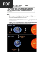 Tides Worksheet | PDF | Tide | Moon