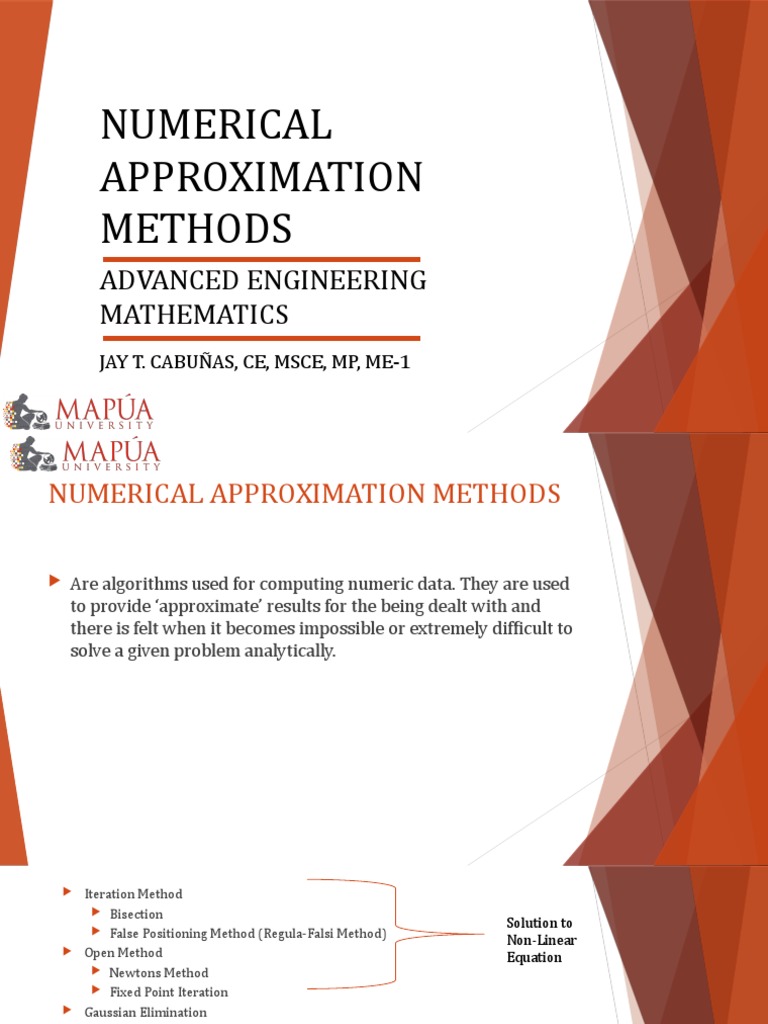 LECTURE 4a. NUMERICAL APPOXIMATION | PDF | Numerical Analysis | Nonlinear System