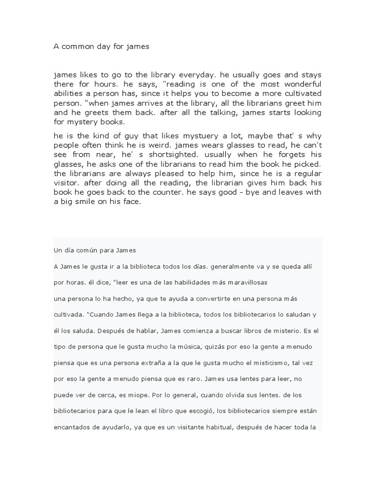 A Common Day For James | PDF