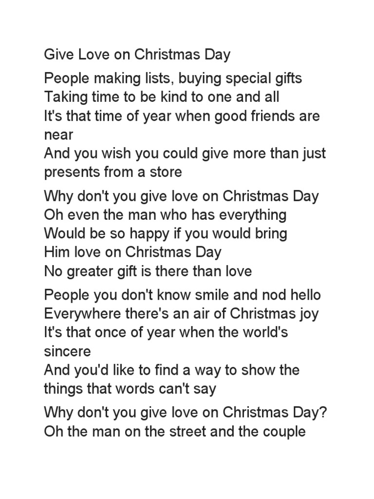 Give Love On Christmas Day | PDF | Art