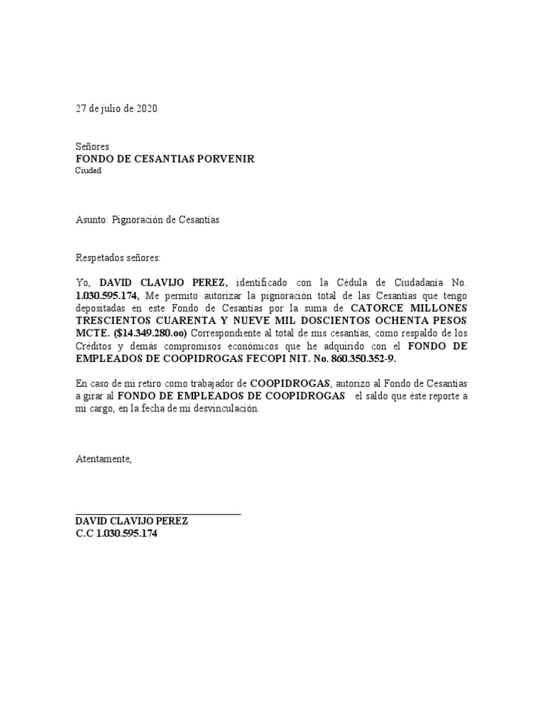 Carta para Autenticar | PDF