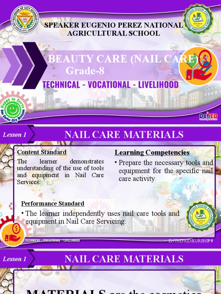 Beauty Care (Nail Care) Grade-8: Speaker Eugenio Perez National ...